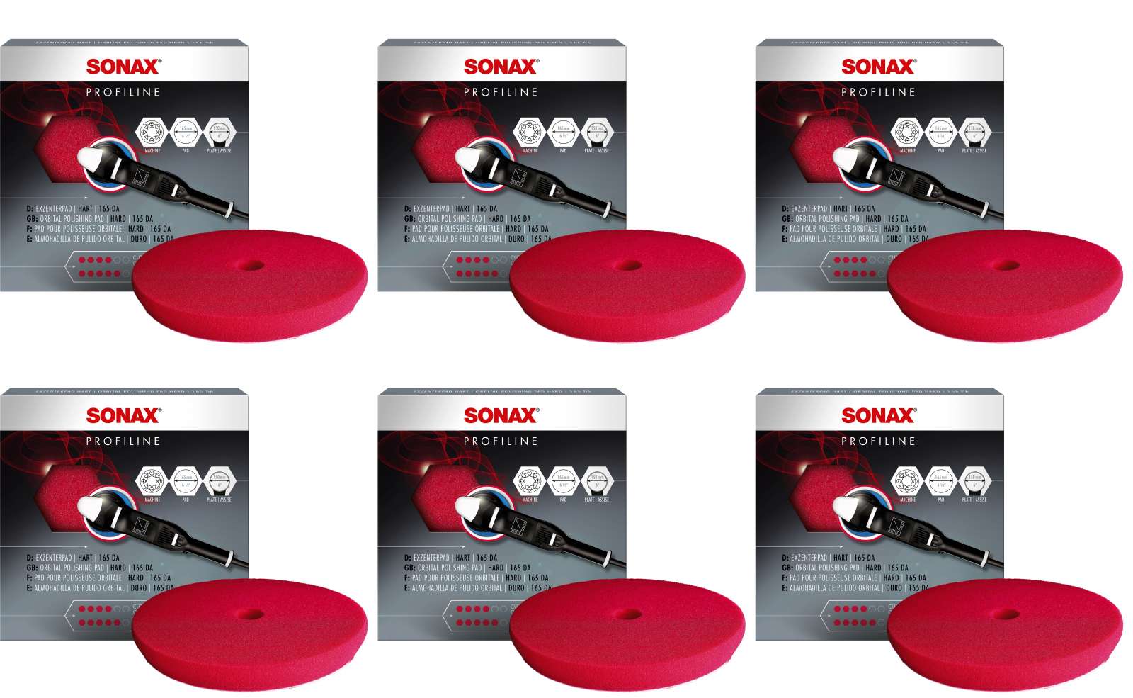 Sonax ExzenterPad rigido 165 21 g - set VPE - 6 pezzi - 04934410